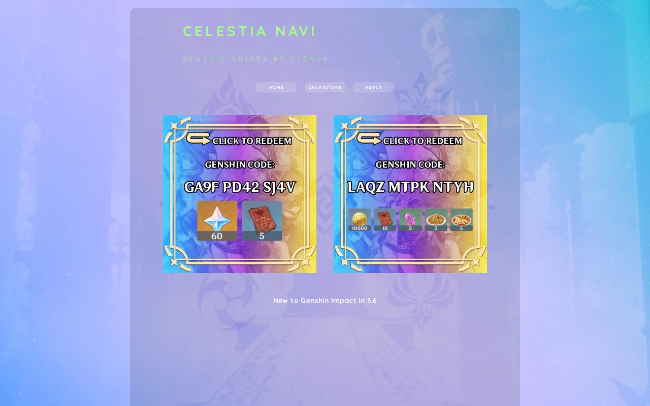Celestia Navi - Genshin Guides and More by Stenja